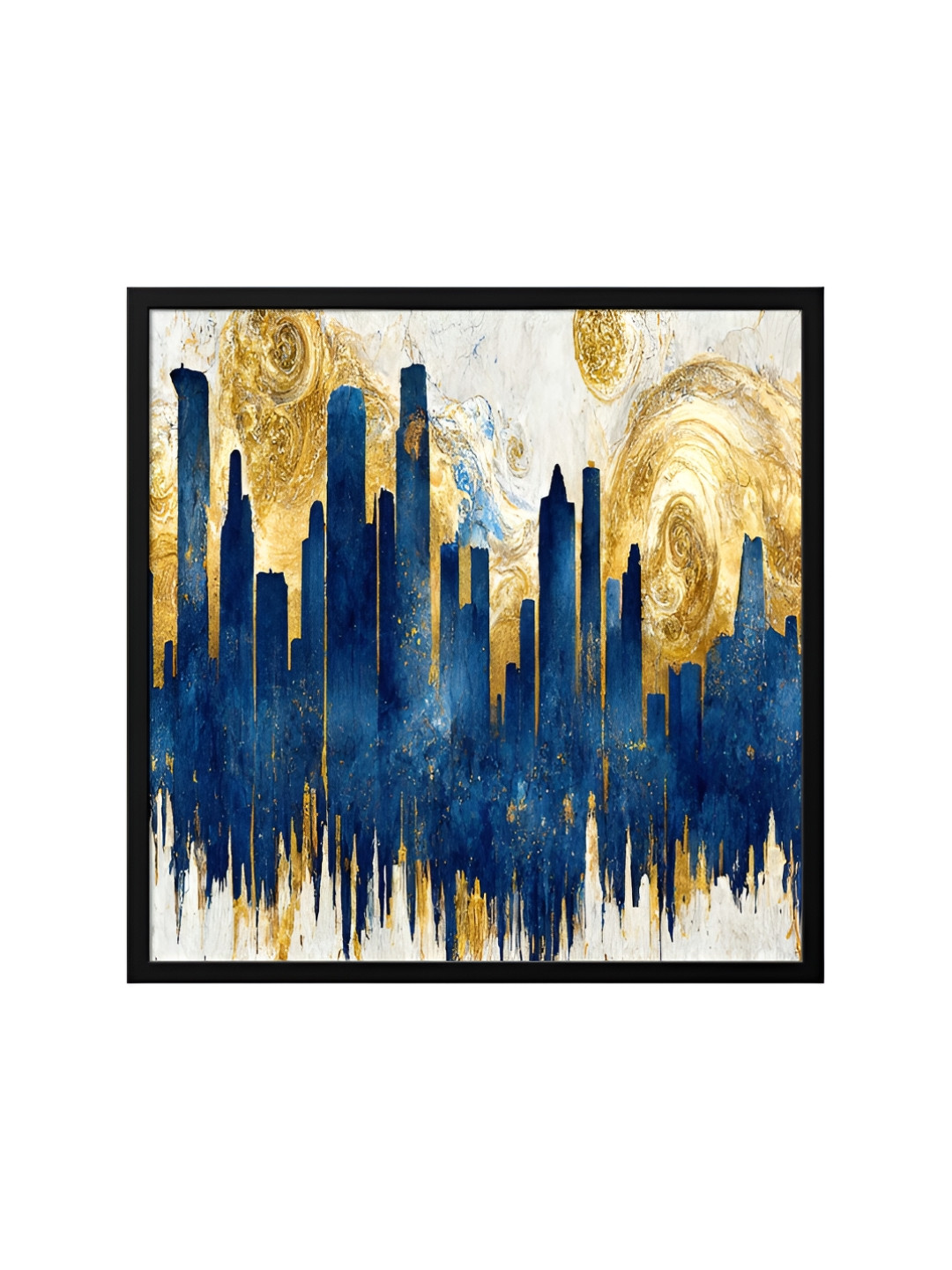Buy 999Store Blue & Grey Canvas Abstract Painting Wall Art - Wall Art ...