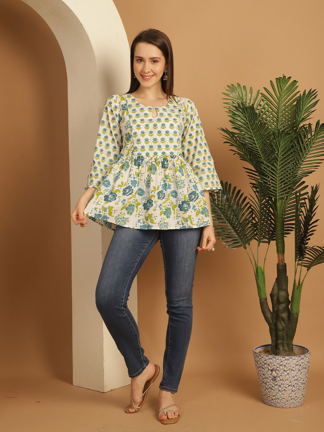 Buy Roly Poly Floral Print Cotton Top - Tops for Women 28906170 | Myntra