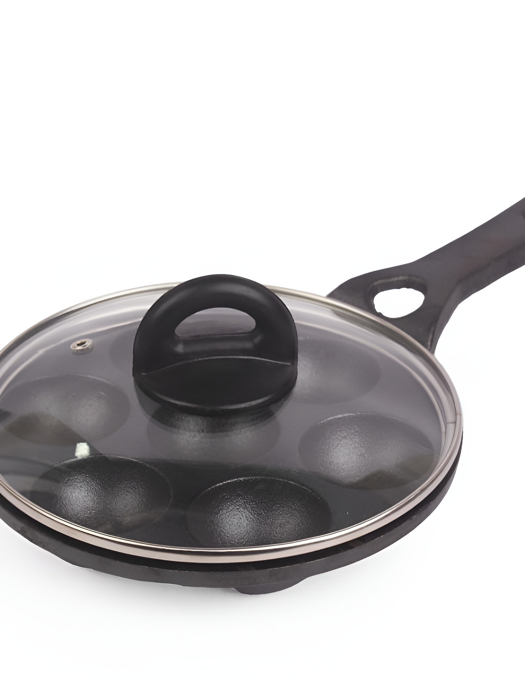 Buy The Indus Valley Black Cast Iron Induction Base Appam Patra - Appam ...