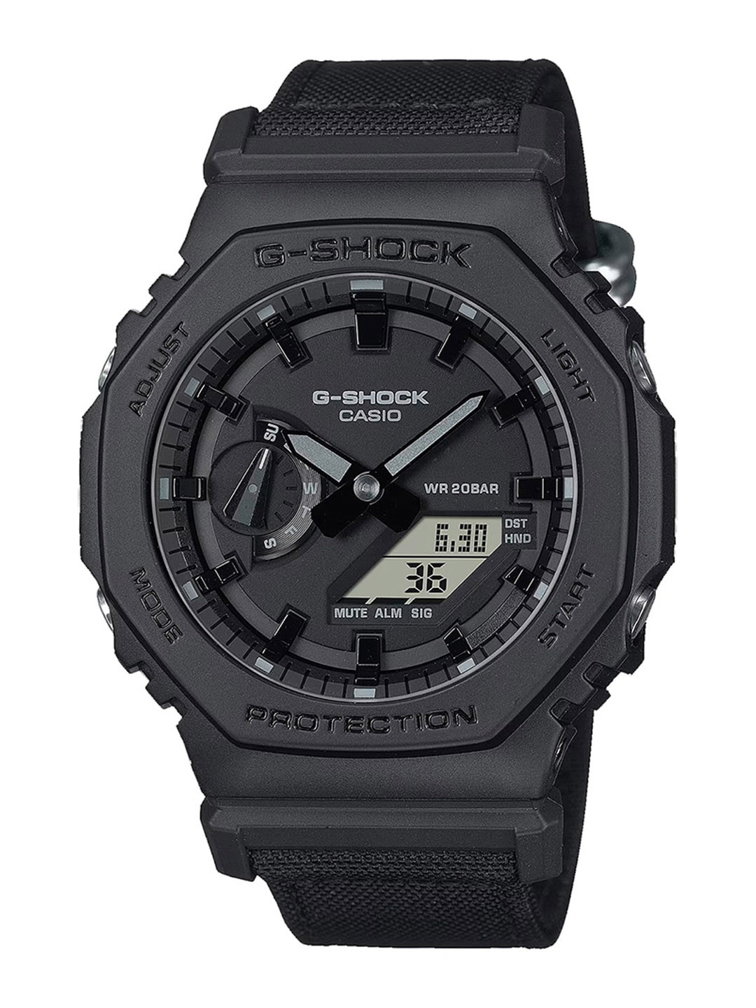Buy CASIO Men G Shock GA 2100BCE 1ADR Black Ana Digi Dial Black Cordura ...