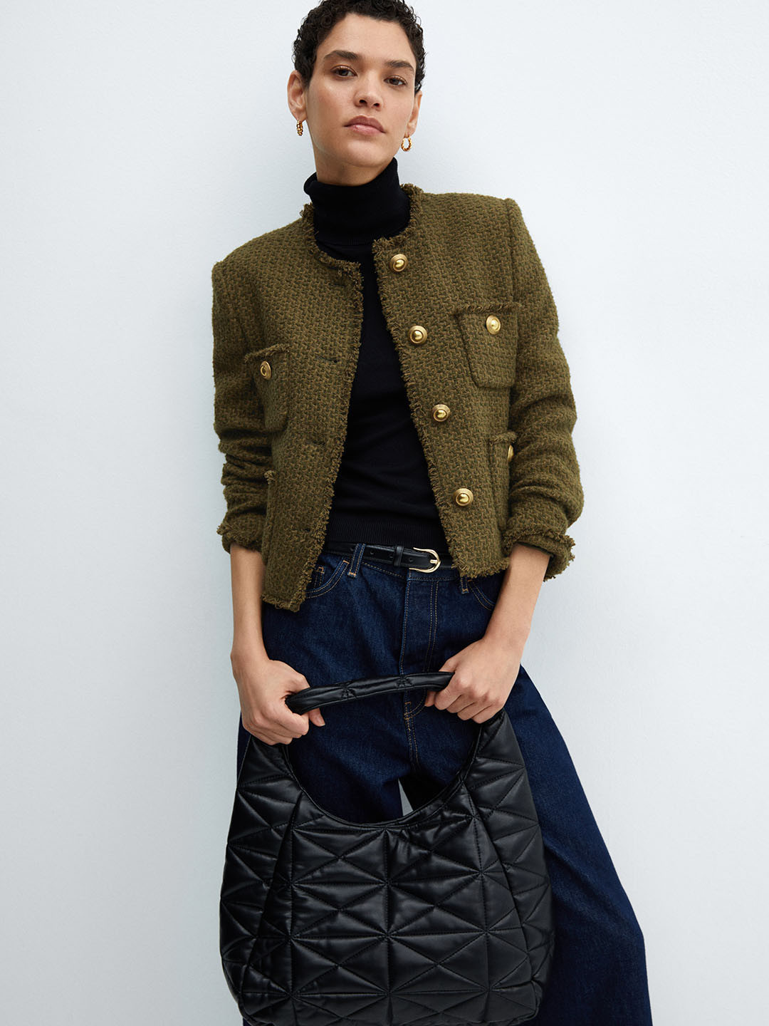 Buy MANGO Pocket Detail Tweed Jacket - Jackets for Women 28914404 | Myntra