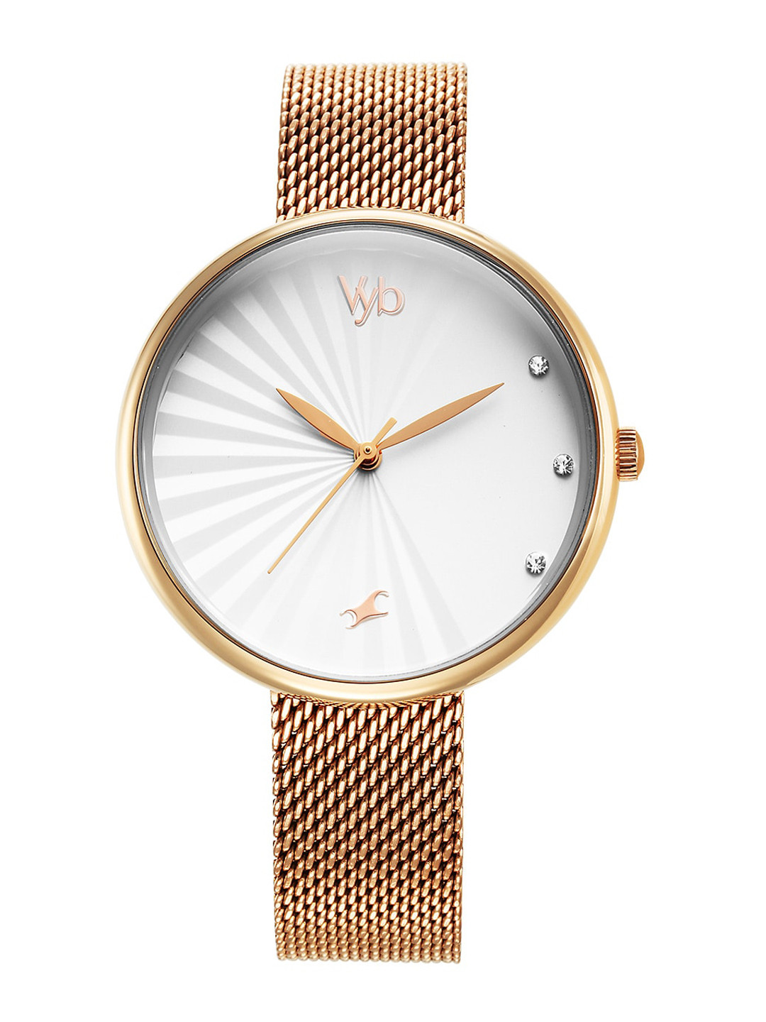 Buy Fastrack Women Brass Embellished Dial & Stainless Steel Bracelet ...