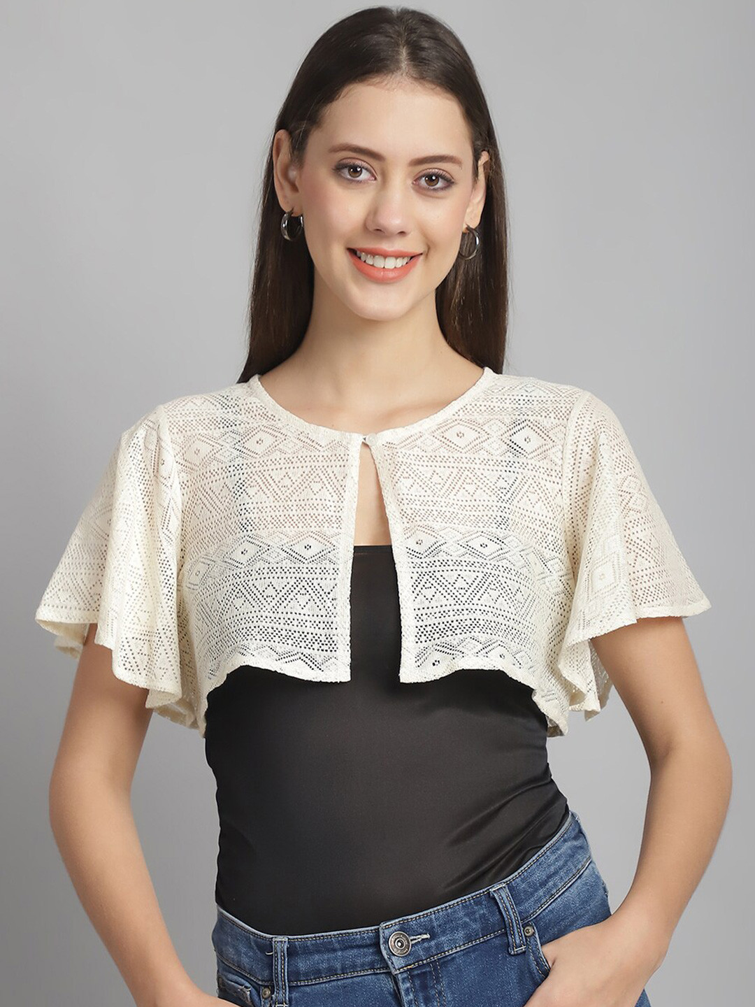 Buy Rute Cotton Crop Button Shrug - Shrug for Women 28917882 | Myntra
