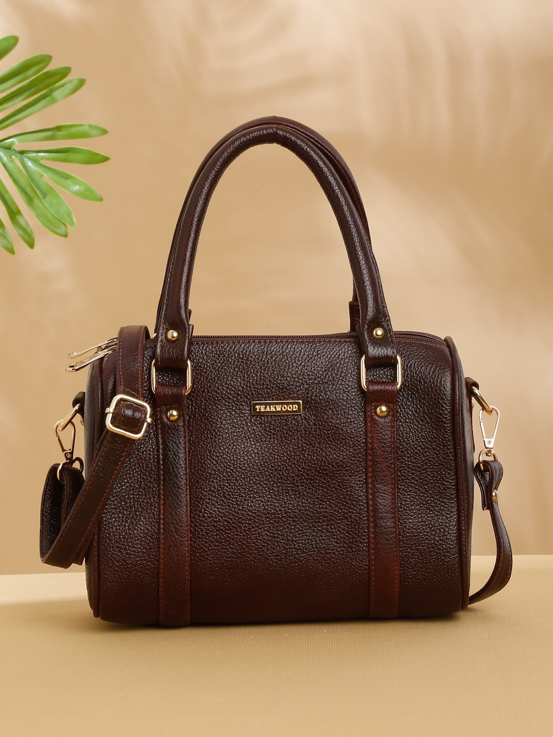 Buy Teakwood Leathers Textured Leather Structured Handheld Bag ...