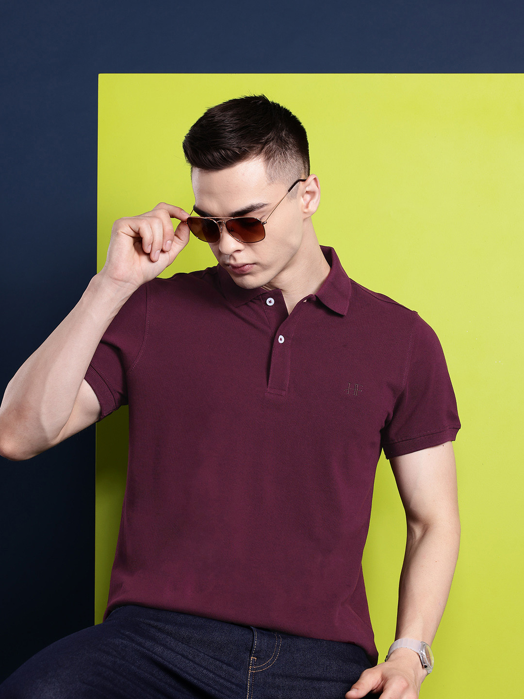 Buy Hancock Men Polo Collar Pure Cotton Bio Finish T Shirt - Tshirts ...