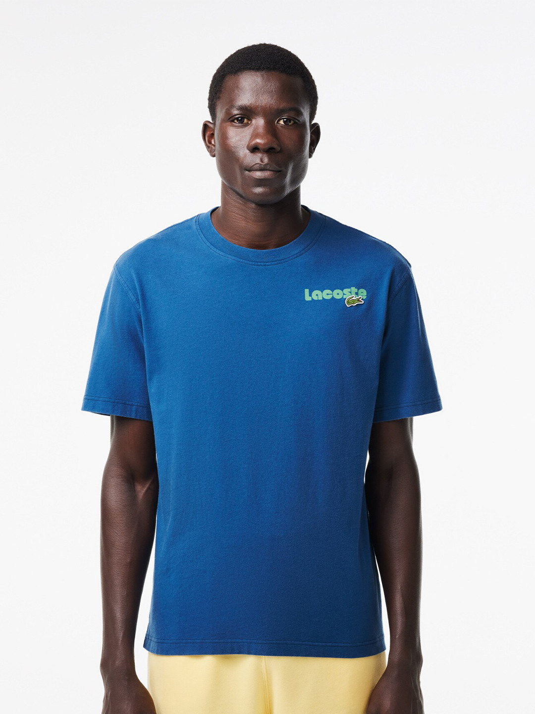 Buy Lacoste Typography Printed Cotton T Shirt - Tshirts for Men ...