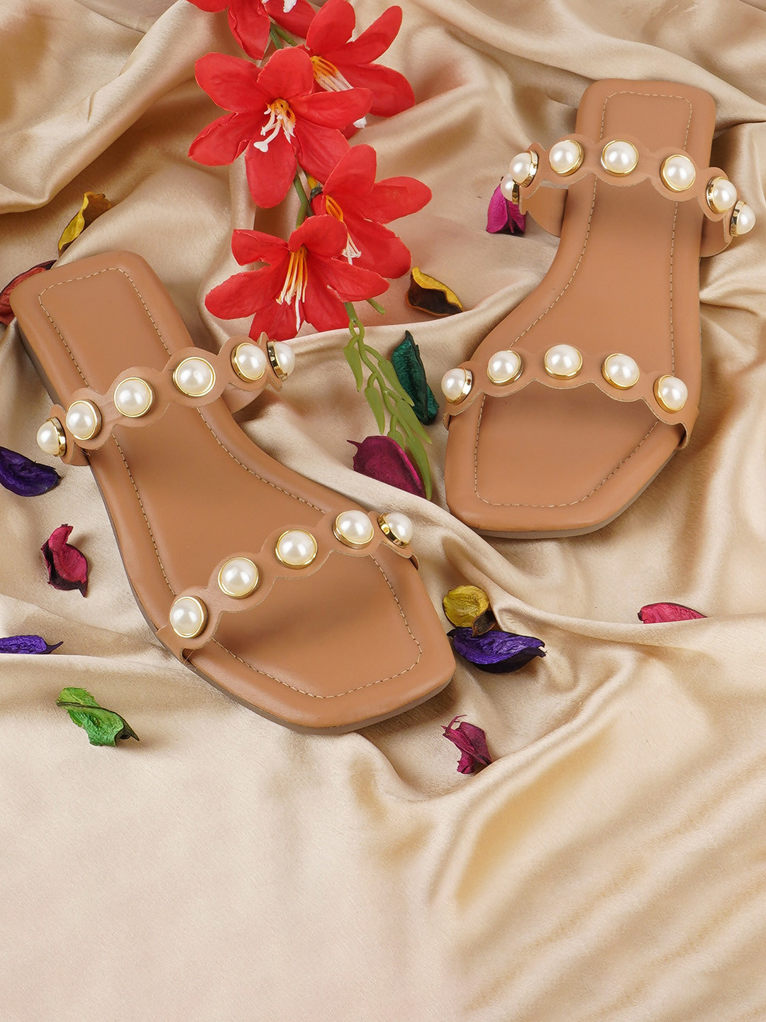Buy BAESD Embellished Open Toe Flats - Flats for Women 28936896 | Myntra
