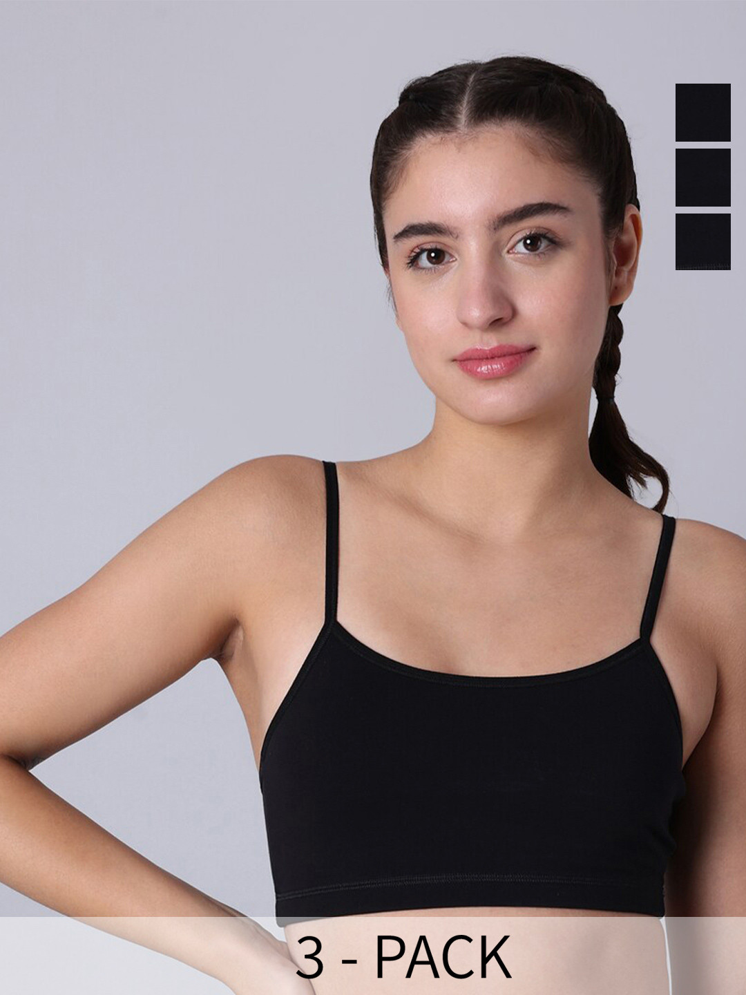 Buy Sillysally Pack Of 3 Non Padded Double Layer Workout Bras With All ...