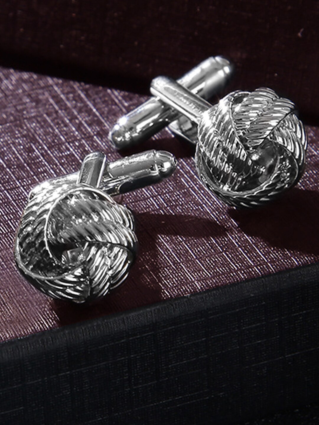 Buy Peora Silver Plated Textured Cufflink - Cufflinks for Men 28942032 ...