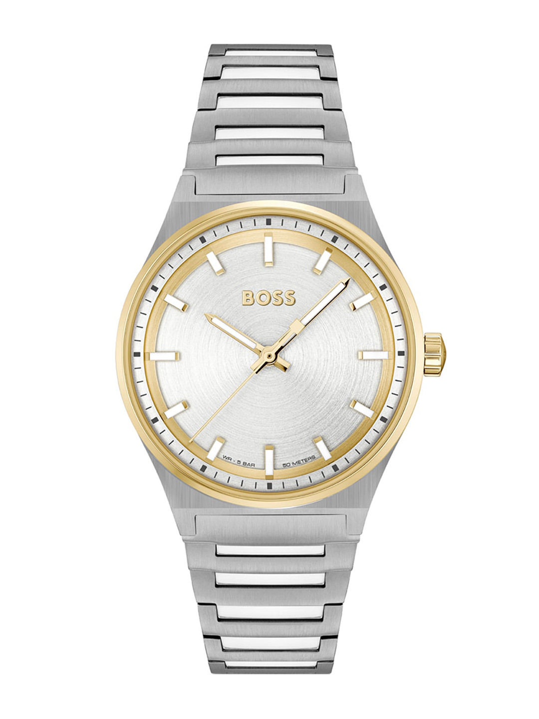 Buy BOSS Women Candor Brass Embellished Dial & Stainless Steel Straps ...