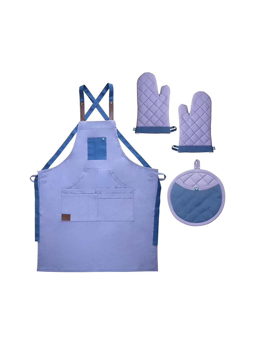 Buy Vaya Pure Cotton Adjustable Waterproof Kitchen Apron Set - Aprons ...