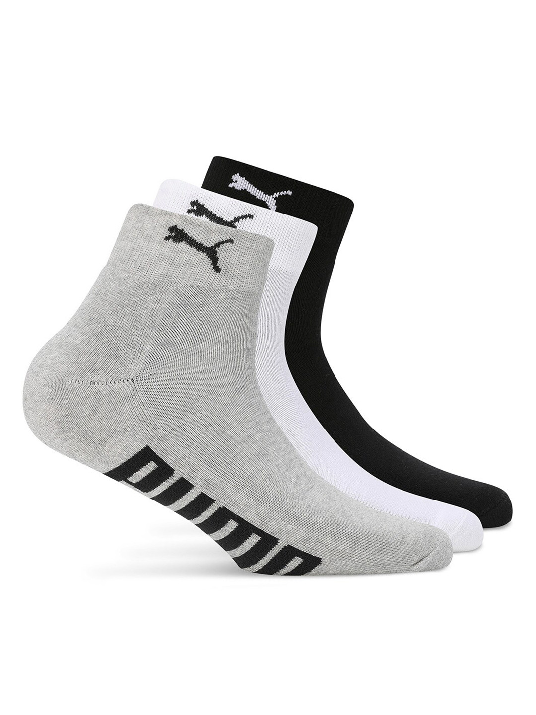 Buy Puma Unisex Pack Of 3 Patterned Cotton Ankle Length Socks - Socks ...