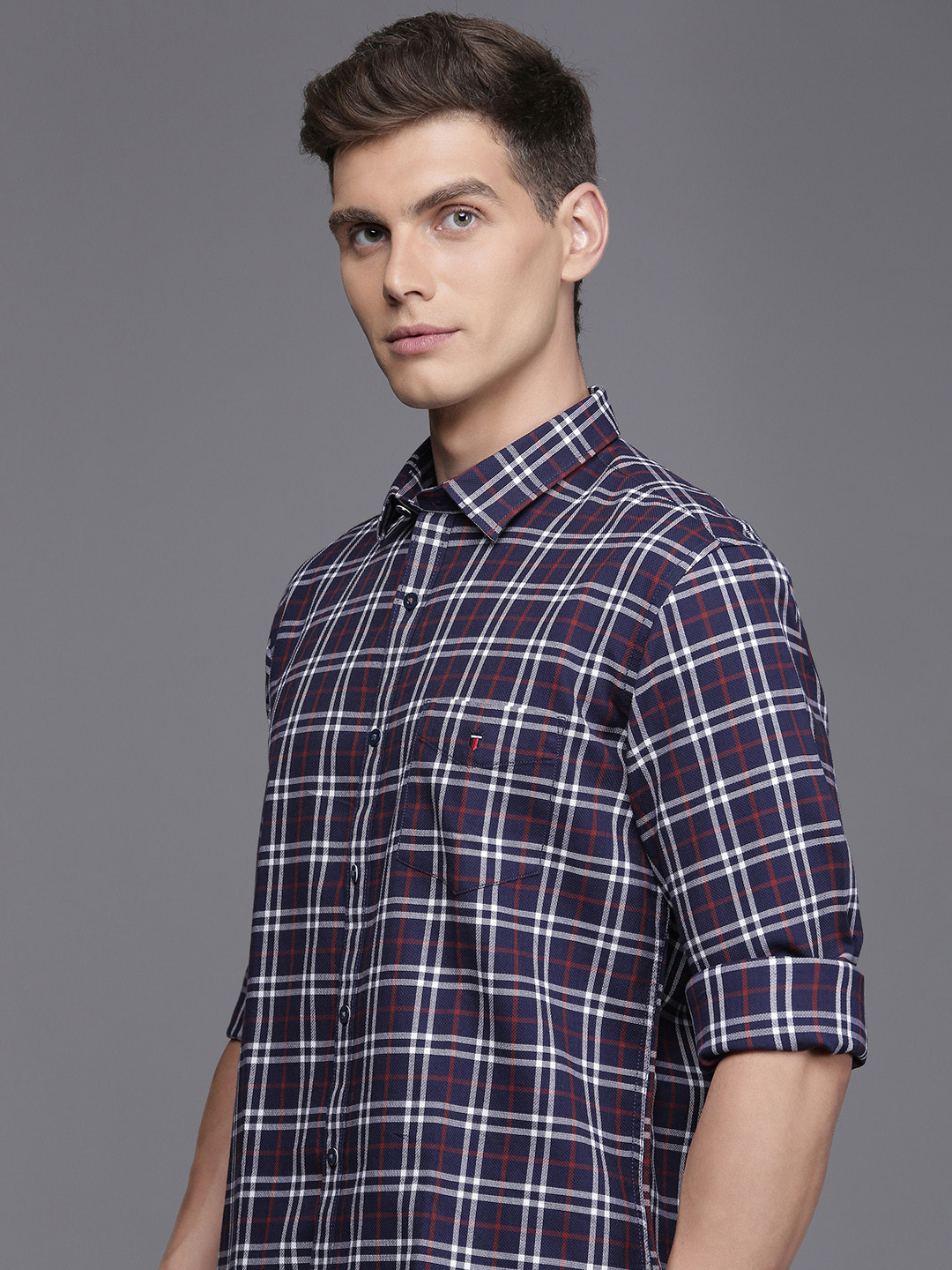 Buy Louis Philippe Sport Slim Fit Checked Casual Shirt - Shirts for Men ...