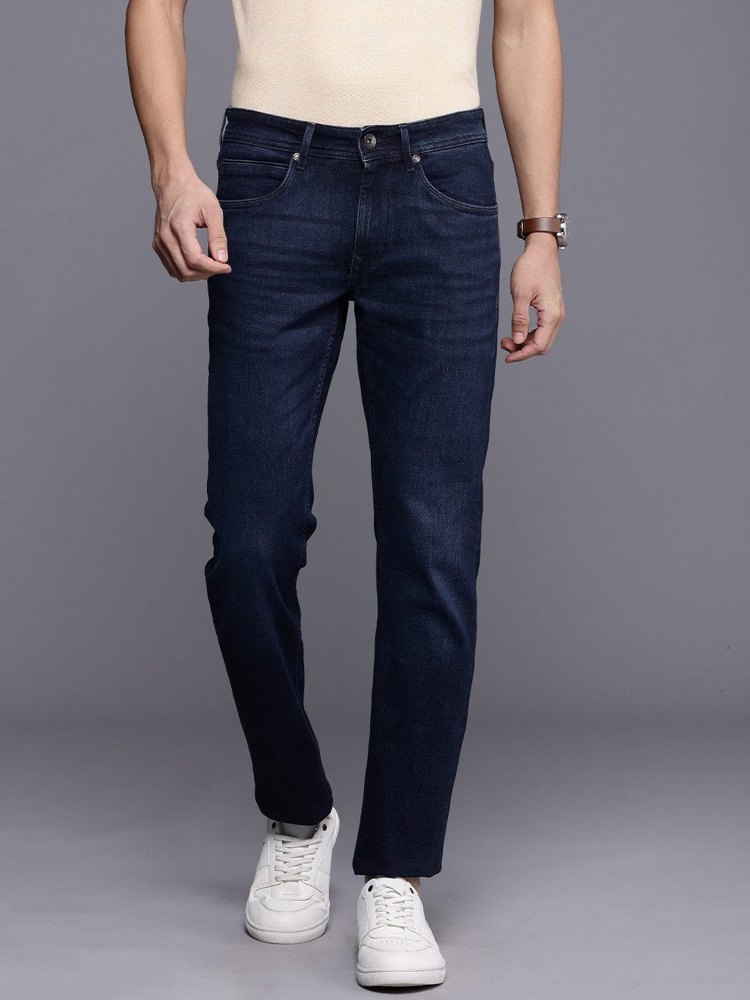 Buy Louis Philippe Jeans Men Slim Fit Light Fade Stretchable Jeans ...