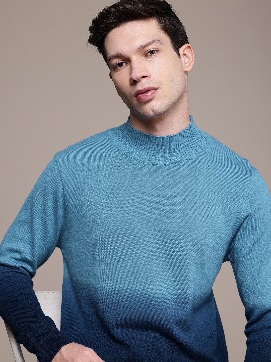 Buy French Connection Dyed Pure Cotton Pullover - Sweaters for Men ...