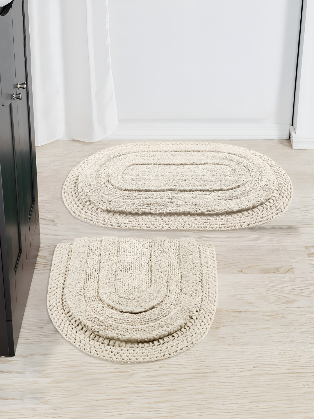 Buy Saral Home BERA Off White 2 Pieces Embossed 3000 GSM Cotton Bath ...