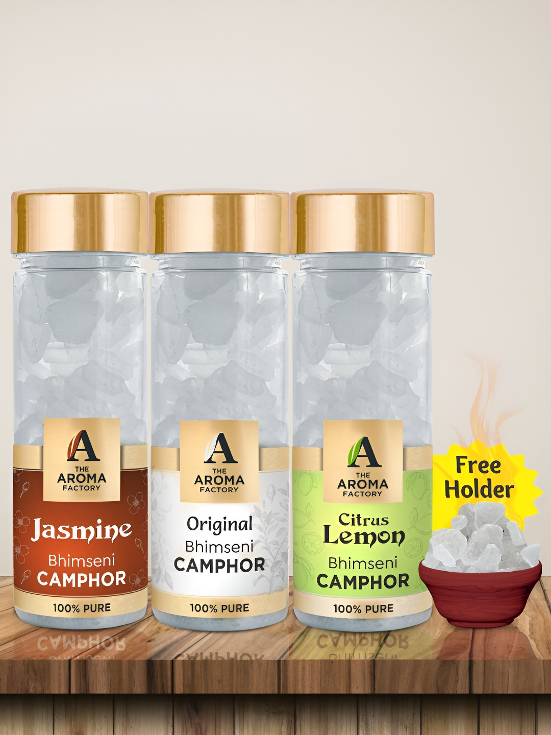 Buy The Aroma Factory White 3 Pieces Jasmine Original & Lemon Bhimseni ...
