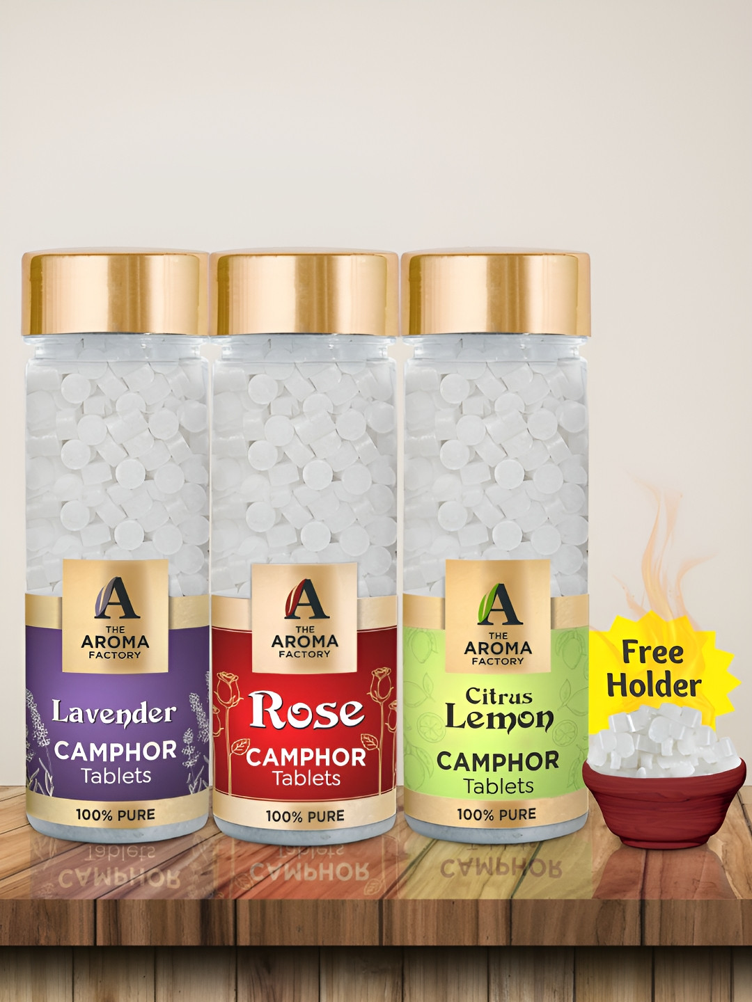 Buy The Aroma Factory 3 Pcs White Lavender Rose & Citrus Lemon Pooja ...