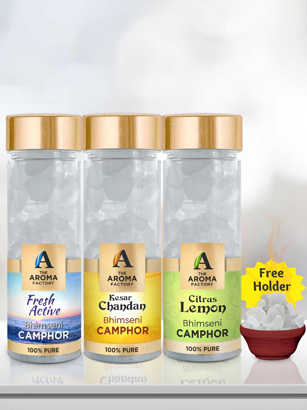 Buy The Aroma Factory 3 Pcs White Fresh Active Chandan & Lemon Bhimseni ...