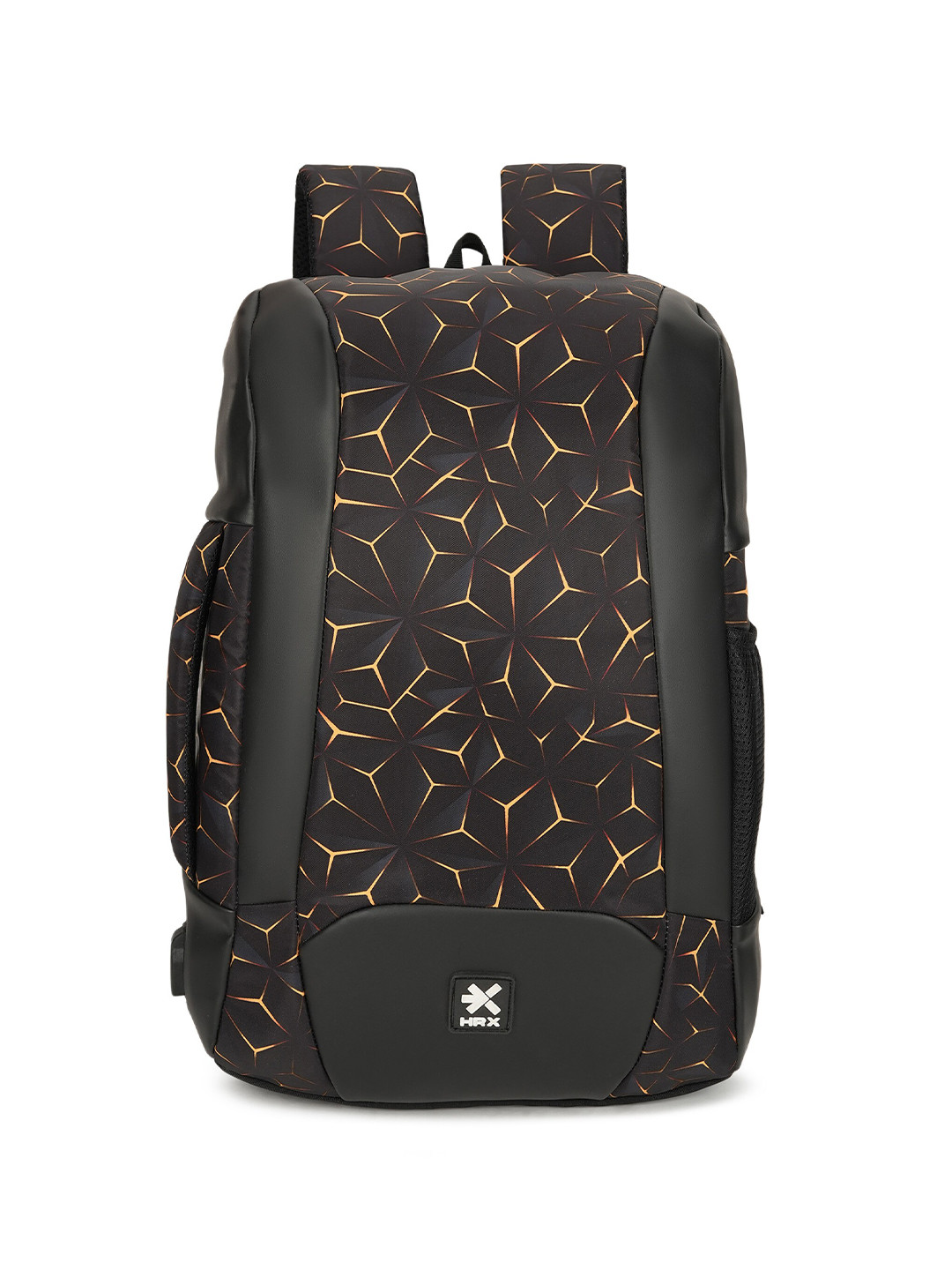 Buy HRX By Hrithik Roshan Unisex Geometric Backpack With USB Charging ...