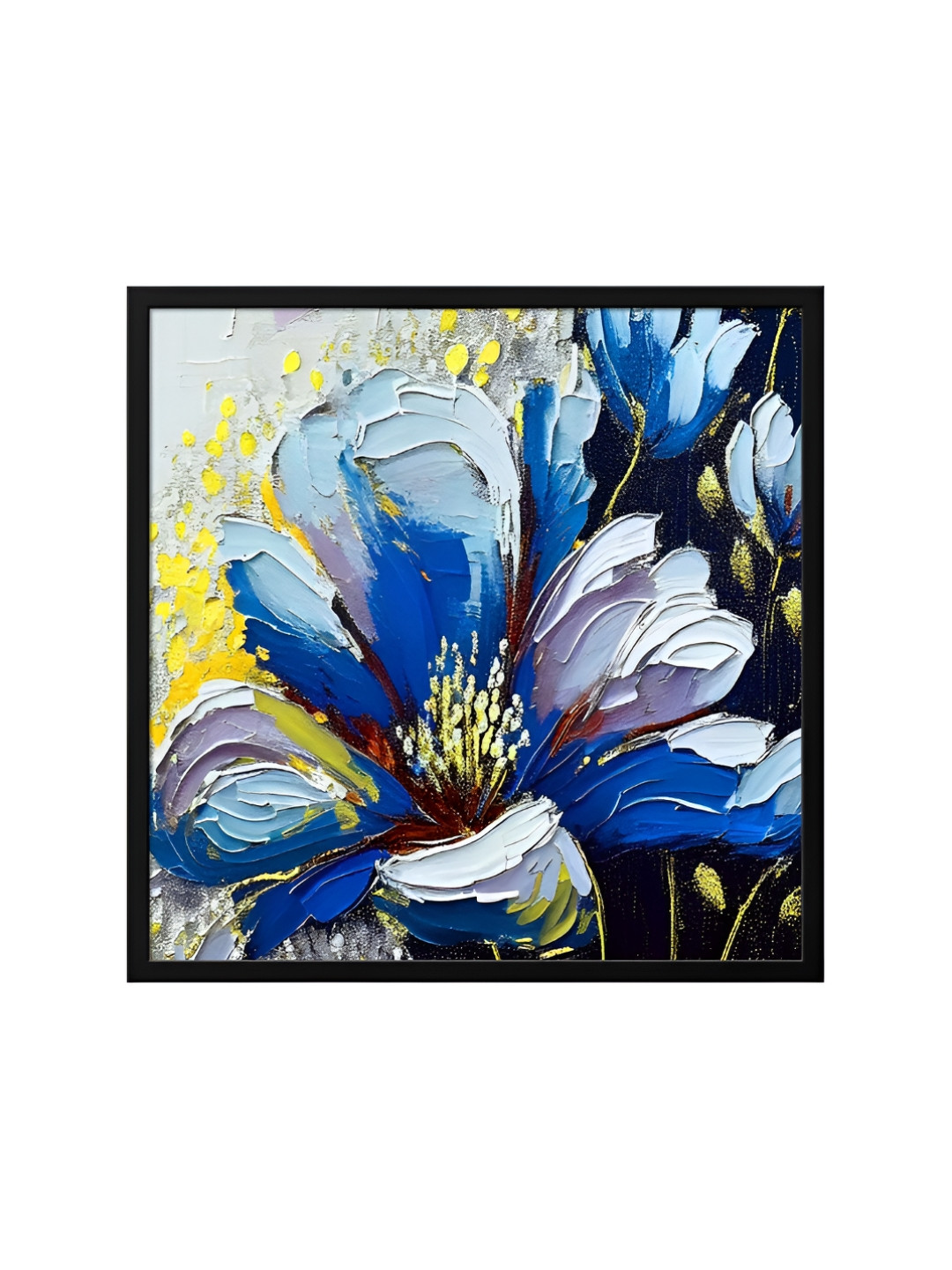 Buy 999Store Blue & Yellow Canvas Floral Canvas Wall Art - Wall Art for ...