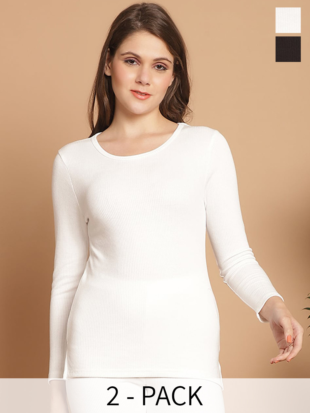 Buy Aerowarm Pack Of 2 Ribbed Long Sleeved Thermal Top - Thermal Tops ...