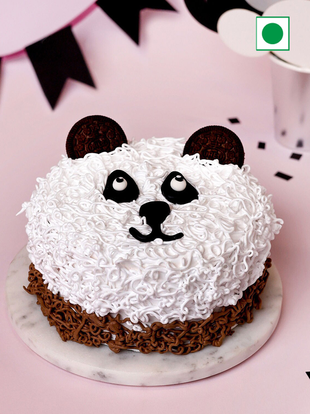 Buy Fnp Cute Panda Shape Chocolate Flavour Eggless Cake 500gms - Cake ...