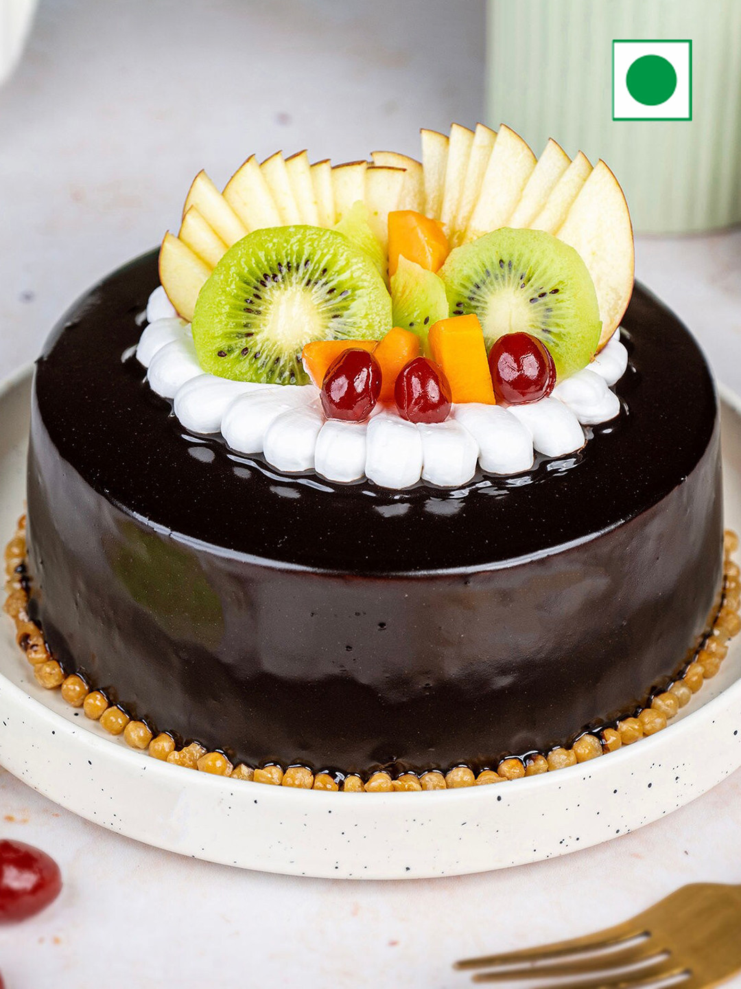 Buy Fnp Fruit Chocolate Flavor Eggless Round Cake 500gms - Cake for ...