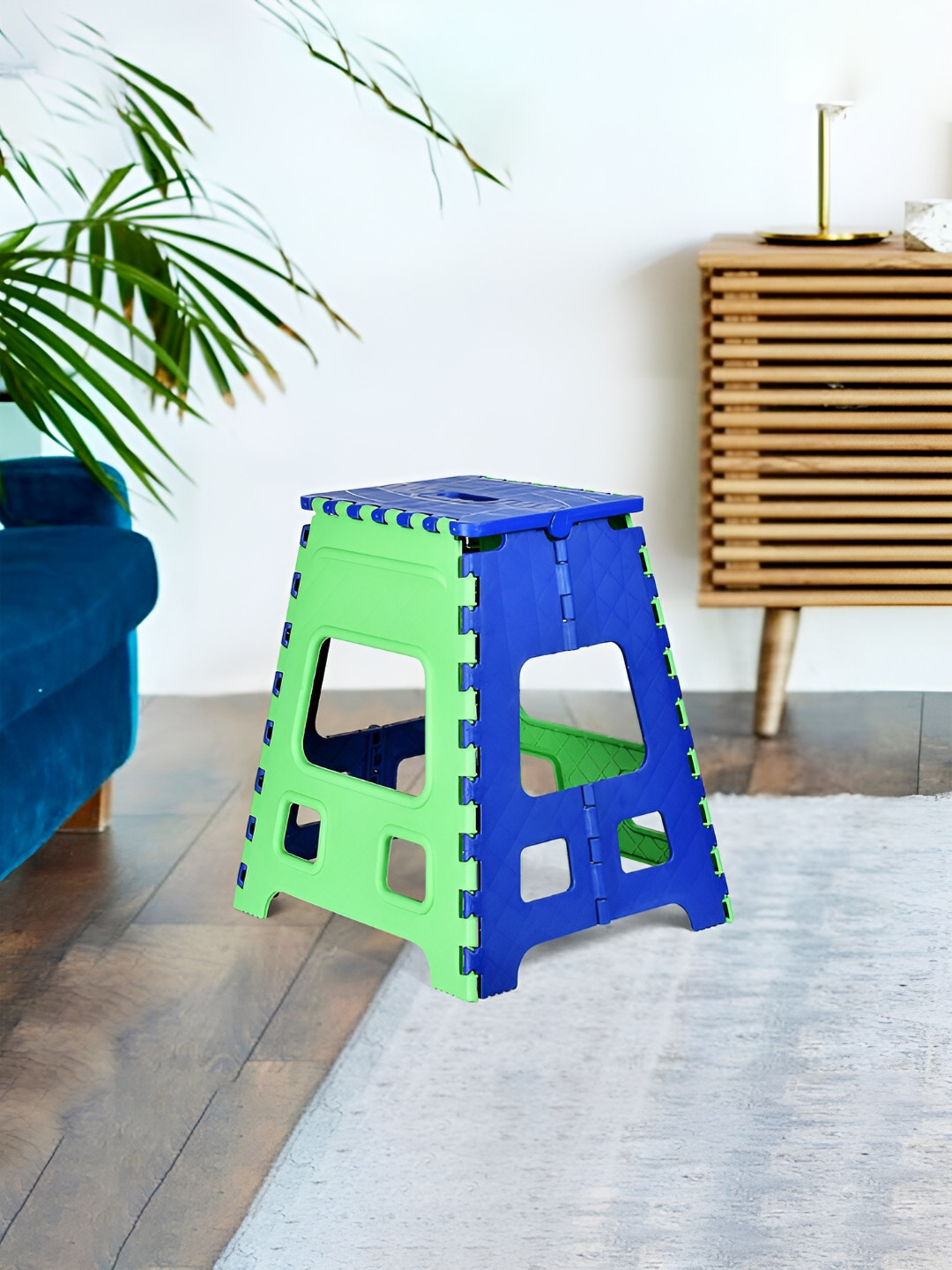 Buy Kuber Industries Green & Blue Plastic Step Stool - Stool for Unisex ...