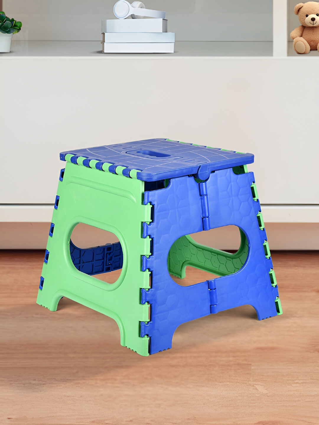 Buy Kuber Industries Green & Blue Collapsible Stool Outdoor - Stool for ...