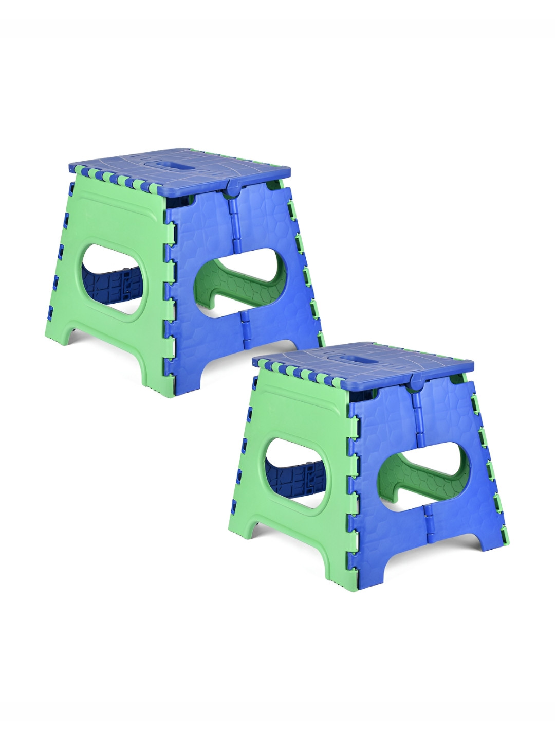 Buy Kuber Industries Green & Blue 2 Pieces Collapsible Outdoor Stool ...