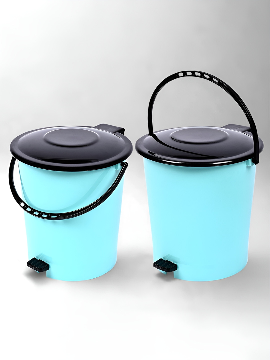 Buy Kuber Industries Green & Black 2 Pieces Pedal Dust Bins 10 L - Bins ...