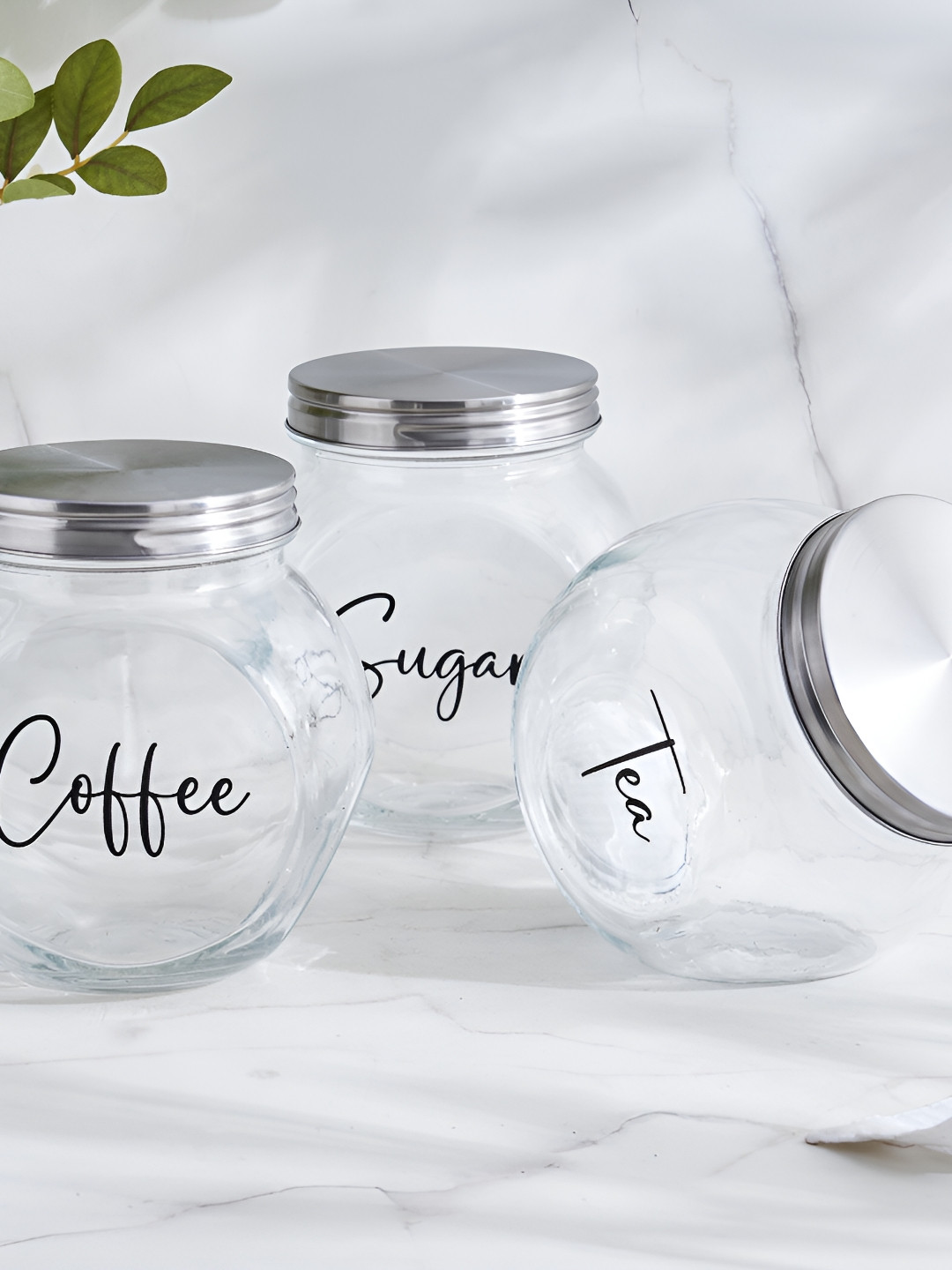 Buy Home Centre Set Of 3 Transparent Glass Containers 700ml - Container ...