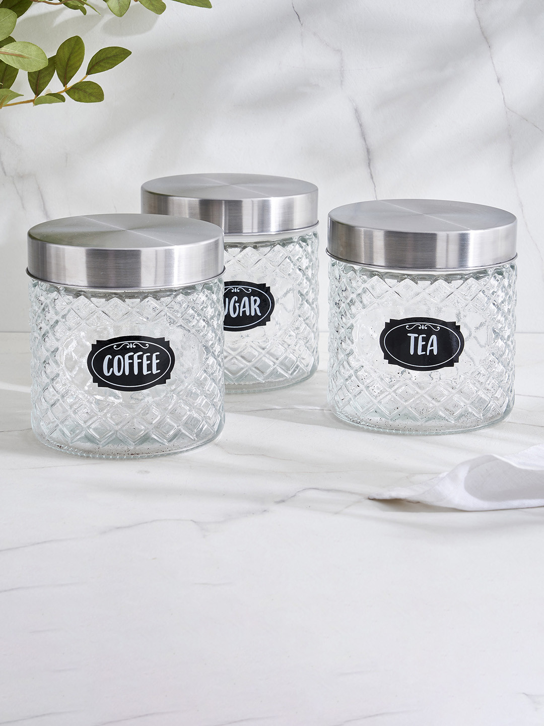 Buy Home Centre Set Of 3 Glass Containers 700 Ml - Container for Unisex ...
