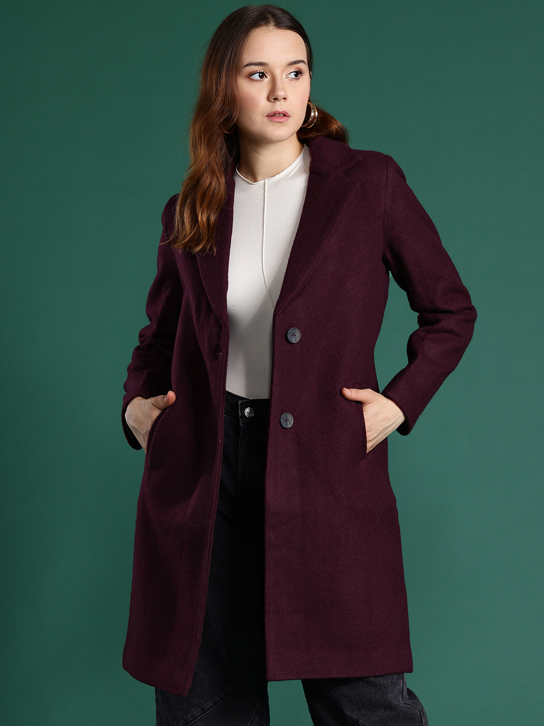 Buy DressBerry Single Breasted Longline Overcoat - Coats for Women ...