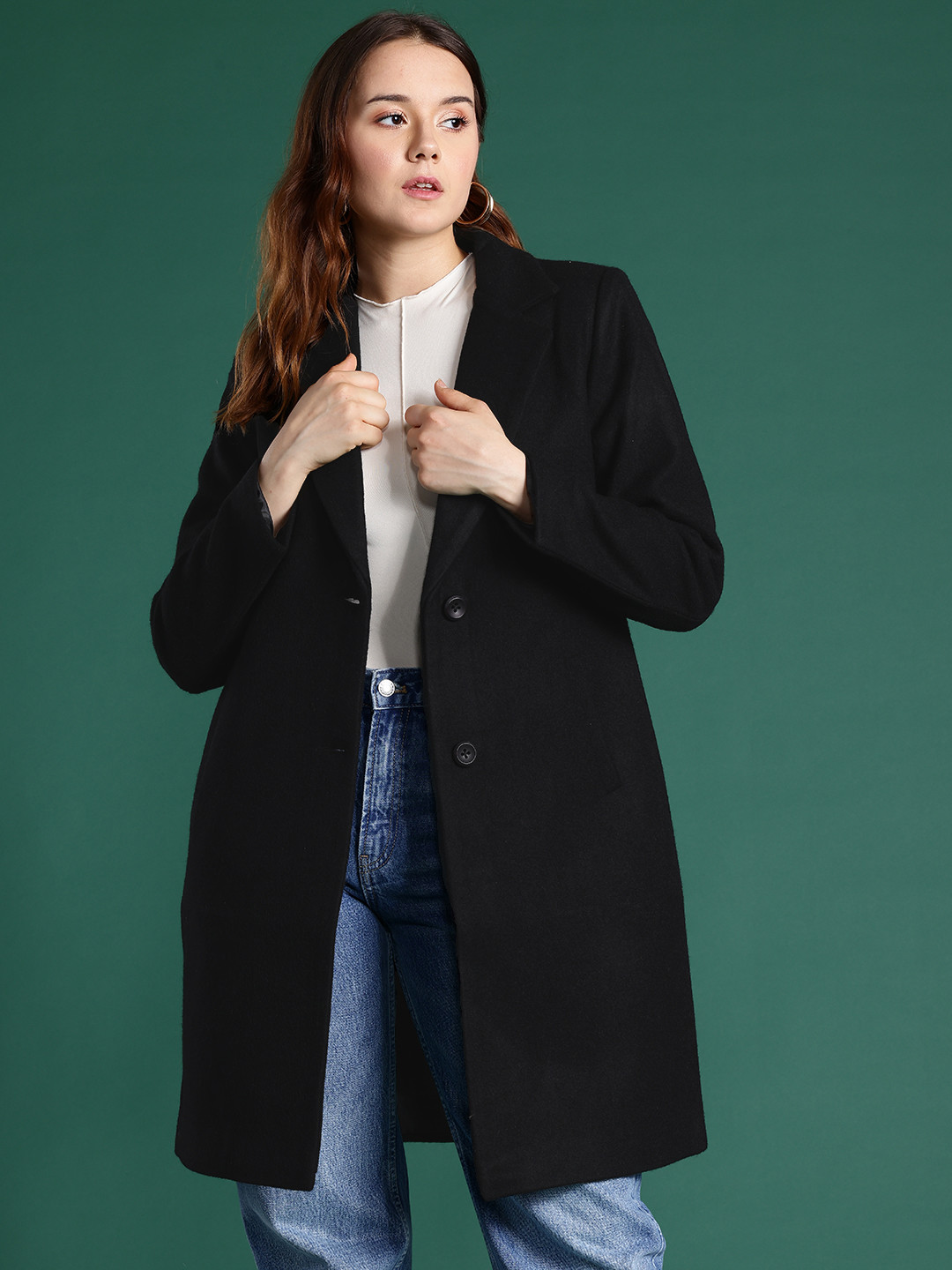 Buy DressBerry Single Breasted Longline Overcoat - Coats for Women ...