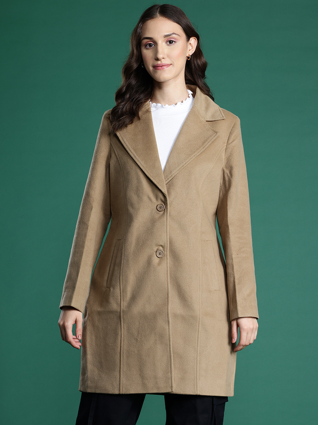 Buy DressBerry Single Breasted Longline Overcoat - Coats for Women ...