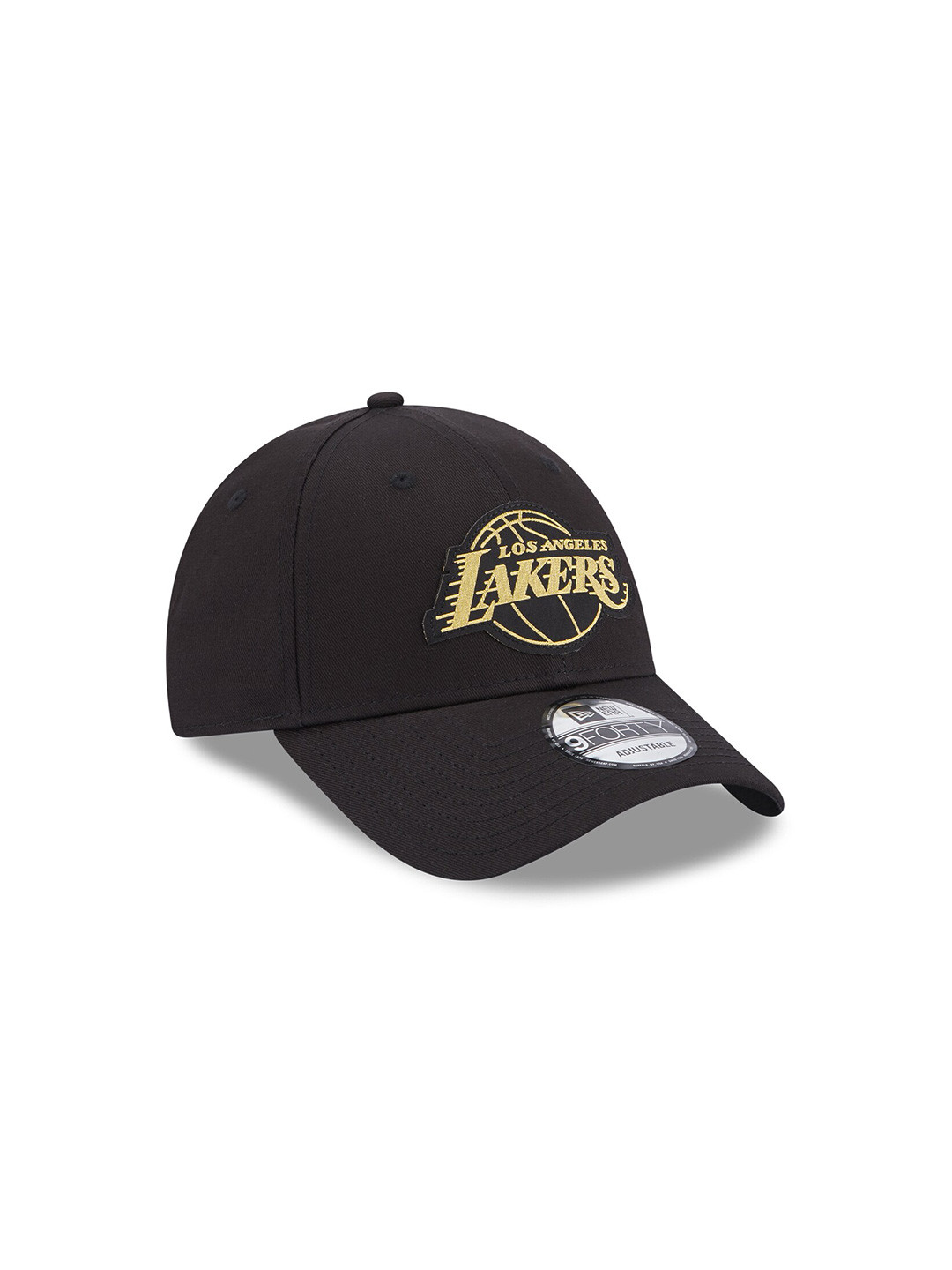 Buy New Era LA Lakers Metallic Badge Black 9FORTY Adjustable Cap - Caps ...