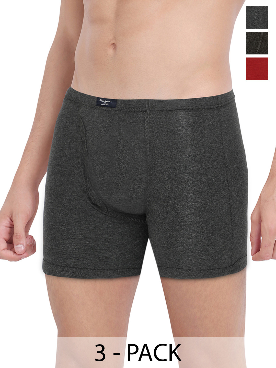 Buy Pepe Jeans Pack Of 3 Mid Rise Trunks 8937021 1 8937073 - Trunk for ...