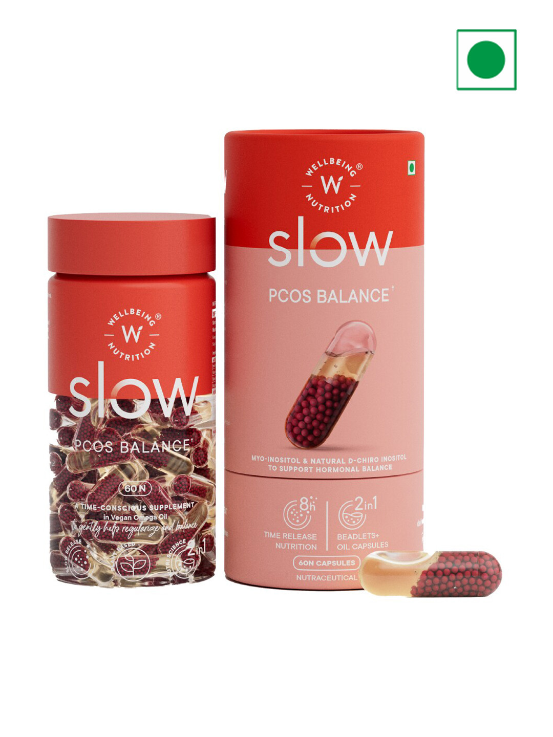 Buy Wellbeing Nutrition Slow PCOS Supplement For Women Balance Hormones ...