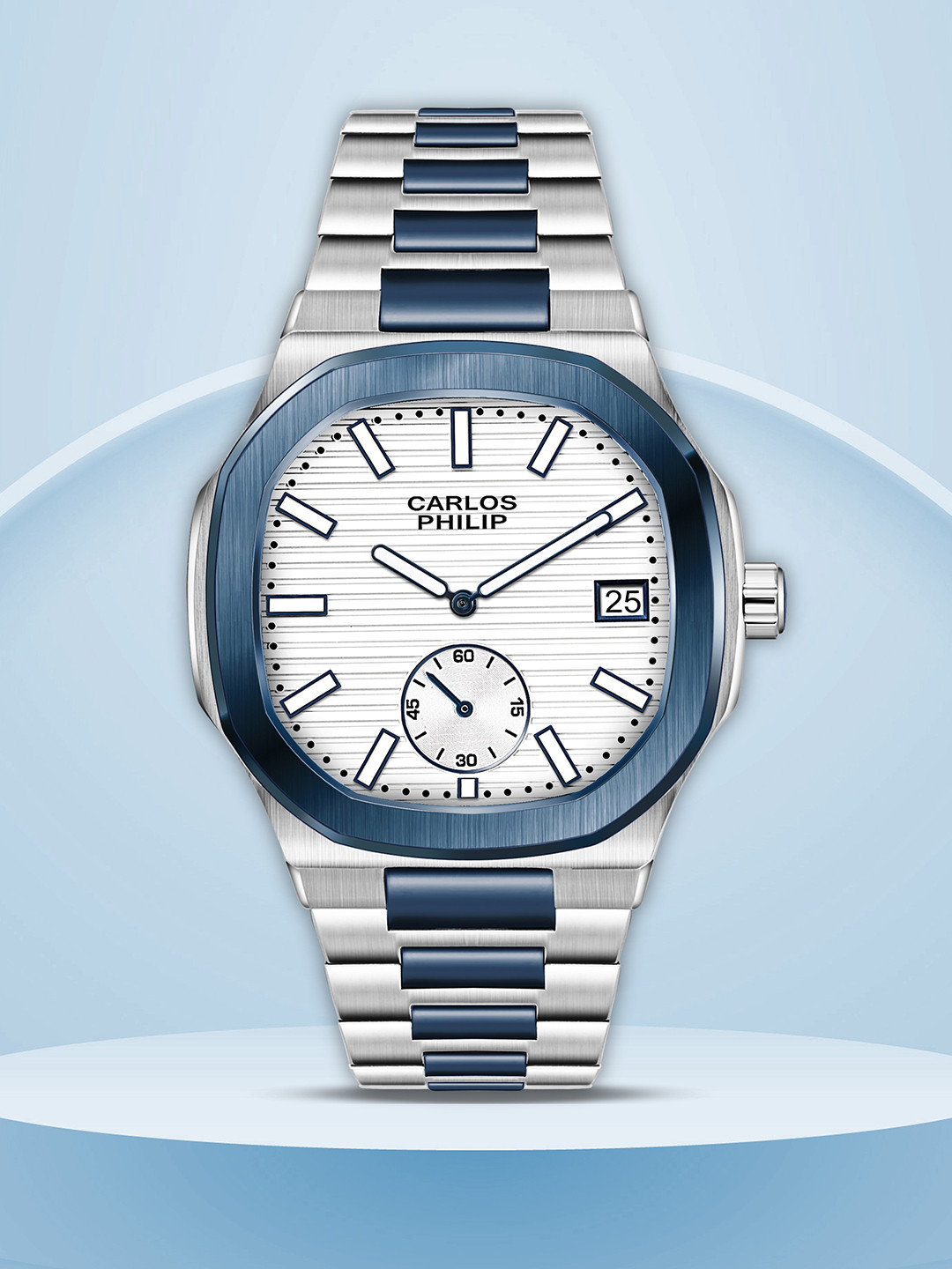 Buy CARLOS PHILIP Men Stainless Steel Bracelet Style Straps Analogue ...