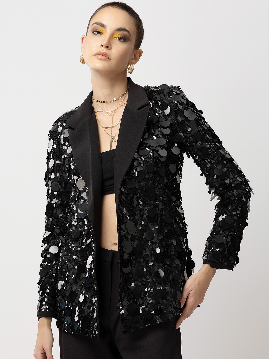 Buy Diwaah Sanorita Embellished Open Front Party Blazer - Blazers for ...