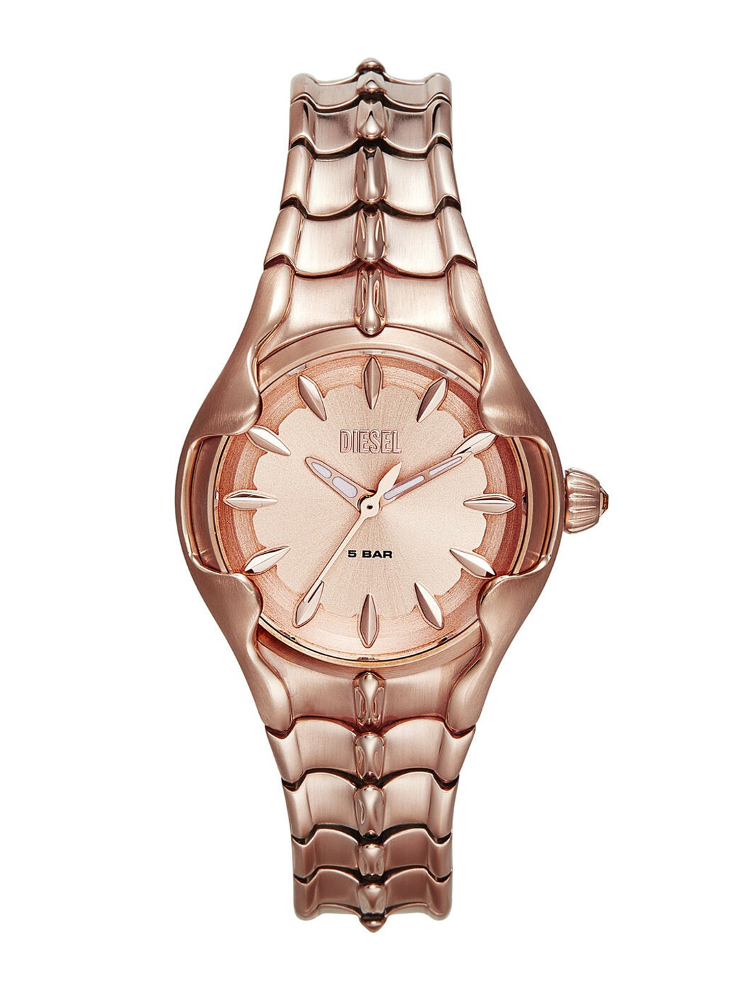 Buy DIESEL Vert Women Dial & Stainless Steel Embellished Straps ...