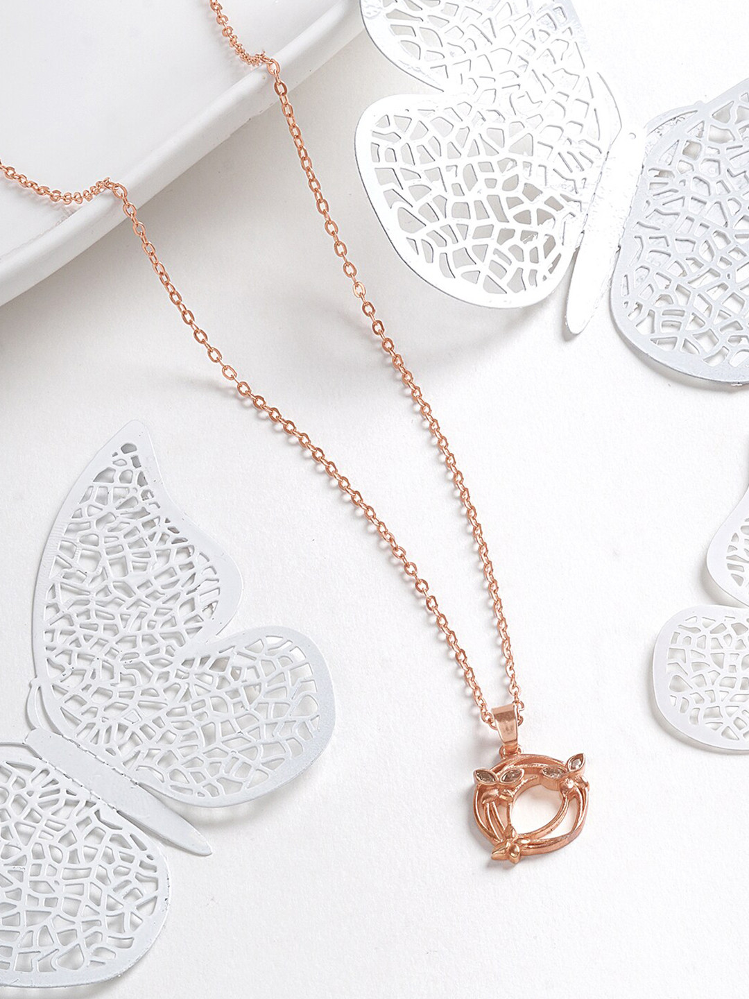 Buy JOKER & WITCH Rose Gold Plated Pendant Chain - Pendant for Women ...