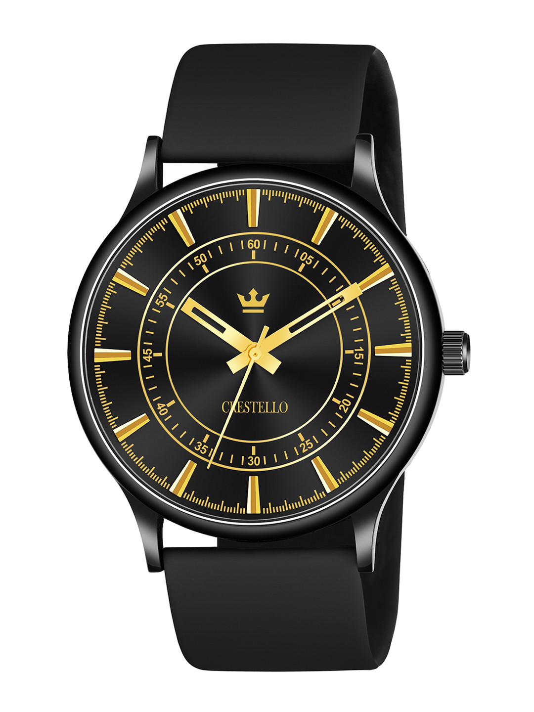 Buy CRESTELLO Men Brass Dial & Straps Analogue Watch CR BK027 BLACK ...