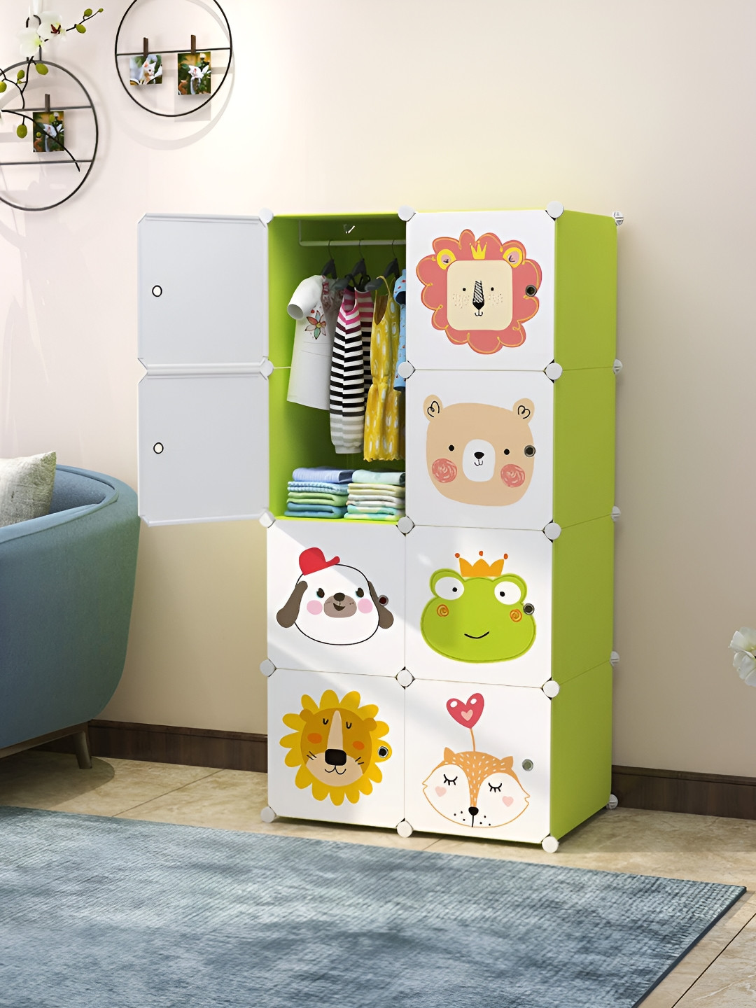 Buy Sasimo Green & White Printed 8 Tier Multi Utility Organizer ...