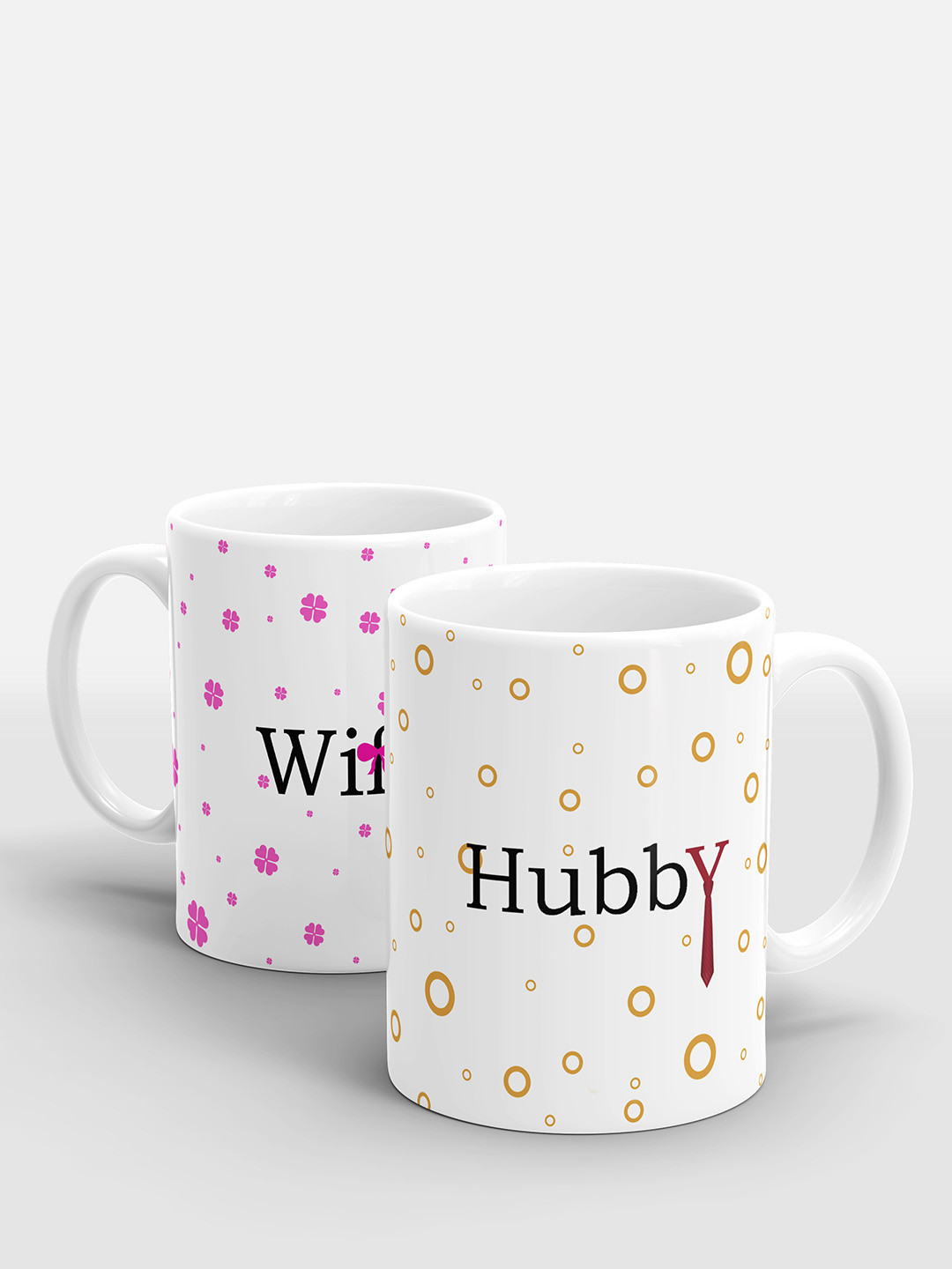 Buy SUBLIKRAFT White & Black 2 Pieces Printed Ceramic Glossy Mugs 330 ...