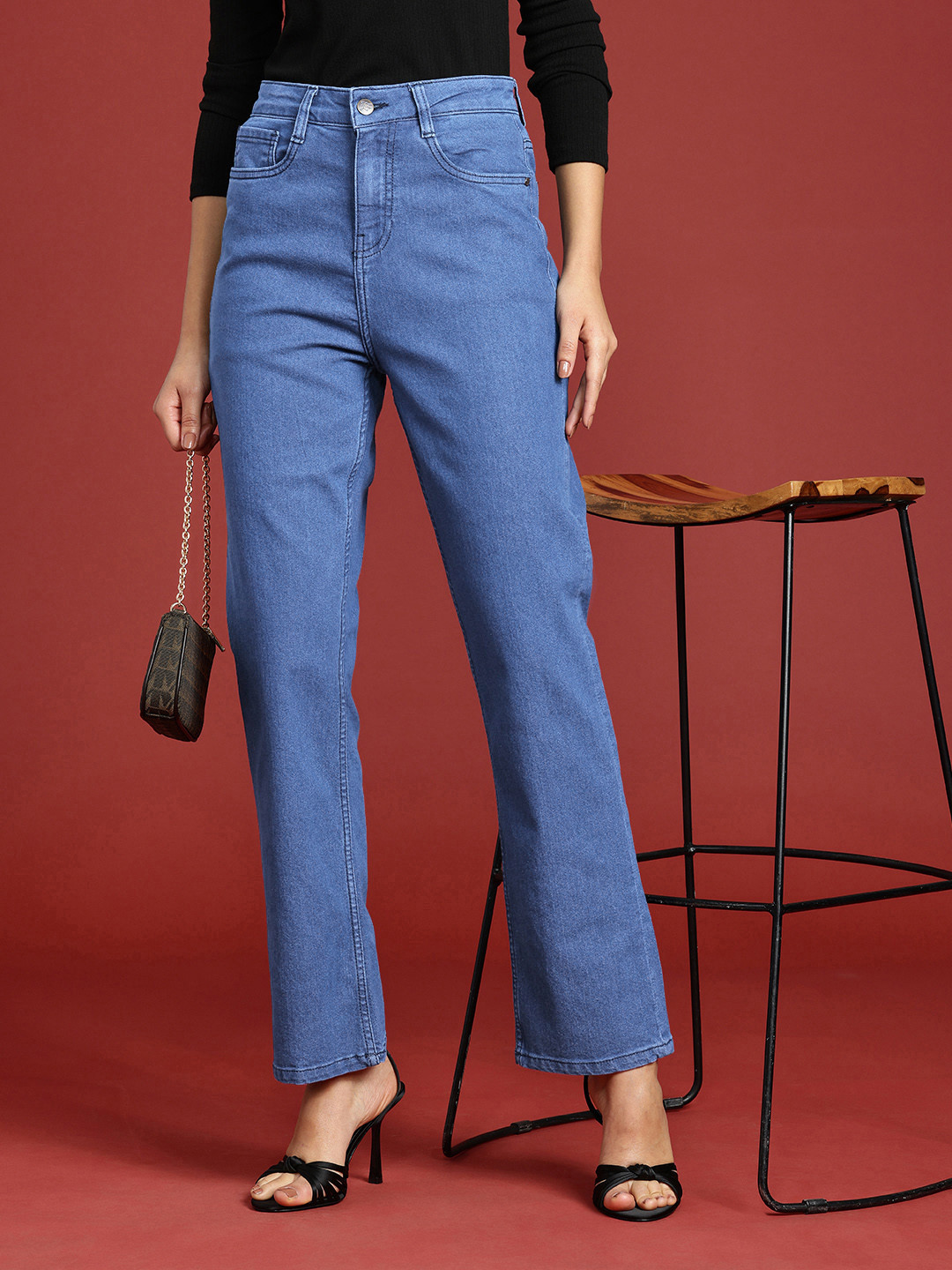 Buy All About You Women Straight Fit High Rise Light Fade Stretchable ...