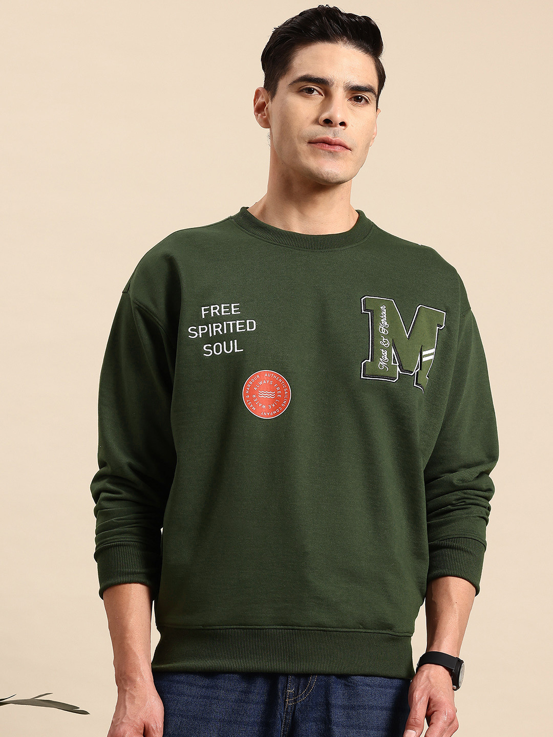 Buy Mast & Harbour Printed Applique Detail Sweatshirt - Sweatshirts for ...