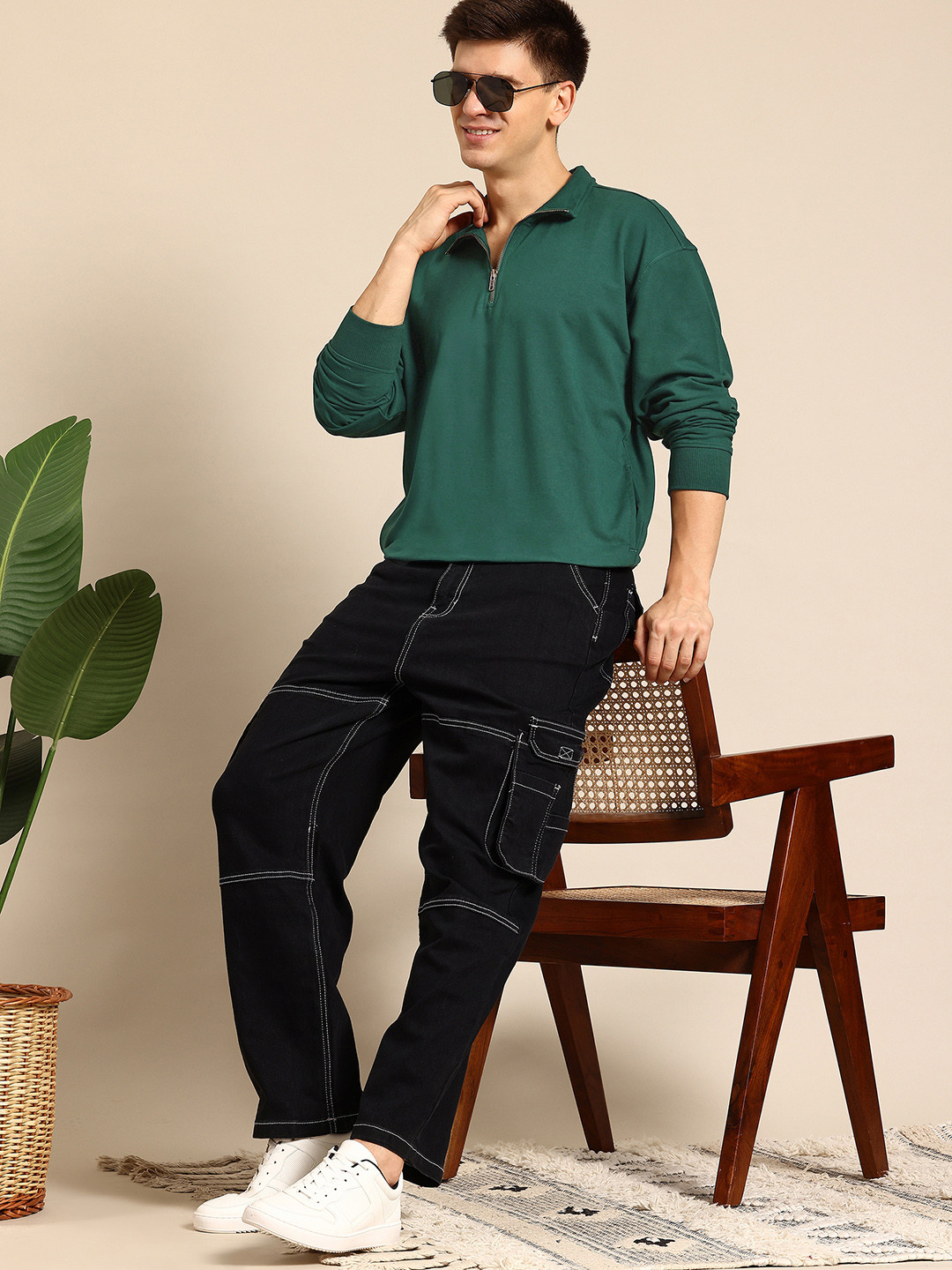 Buy Mast & Harbour Mock Collar Pullover Sweatshirt - Sweatshirts for ...